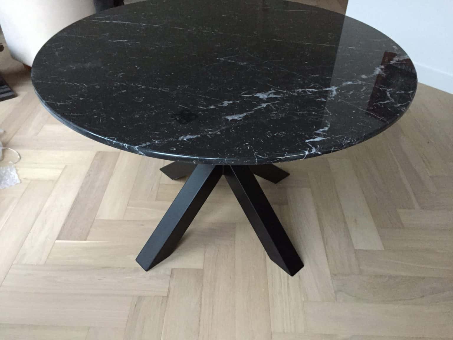 Tafelblad Rond - Lijns Marmer